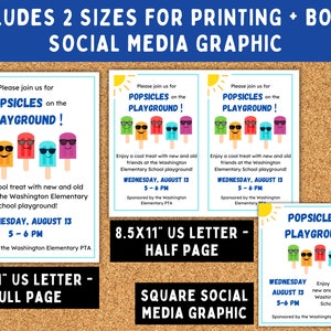 Popsicles on the Playground - Editable Canva Template for Playdates ...