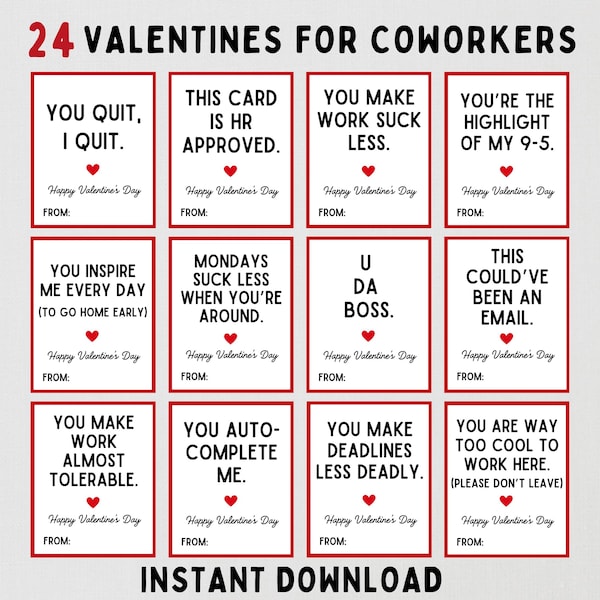 Funny Work Valentine Cards - Etsy