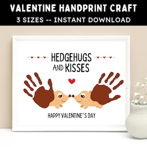 Valentine's Day Hedgehog Handprint Craft -- Printable DIY Hugs and ...