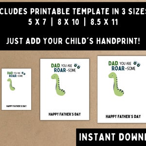 Father's Day Dinosaur Handprint Craft -- Printable DIY Art Activity for ...