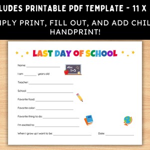 Last Day of School Craft -- End of Preschool Handprint -- End of School ...