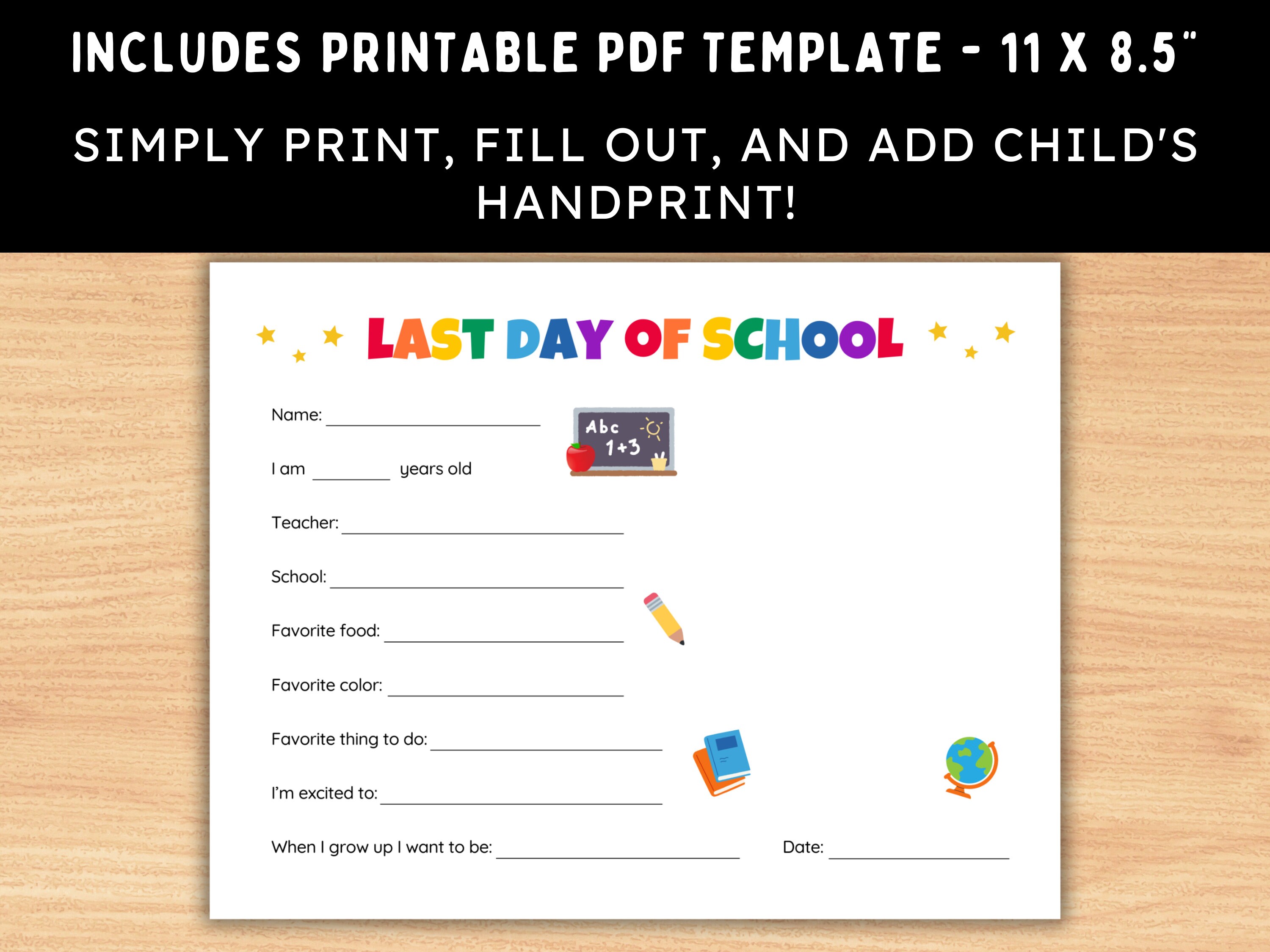 Last Day of School Craft End of Preschool Handprint End of School Year ...