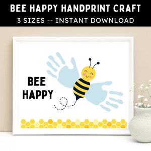 Spring Bee Handprint Craft Printable DIY Spring Craft Activity ...
