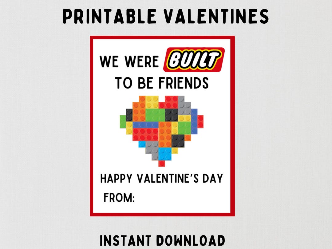 Building Bricks Valentine Cards -- Printable DIY Valentines for ...