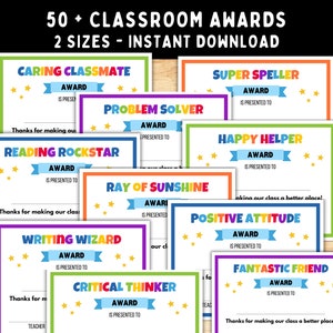 Printable Student Awards -- End of Year Certificates to Celebrate Class ...