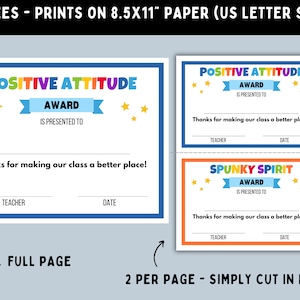 Printable Student Awards -- End of Year Certificates to Celebrate Class ...