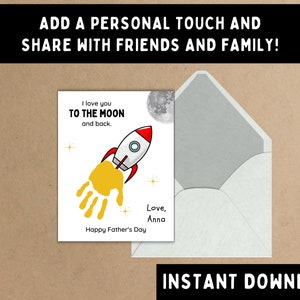 Father's Day Rocketship Handprint Craft -- Printable DIY Space-themed ...
