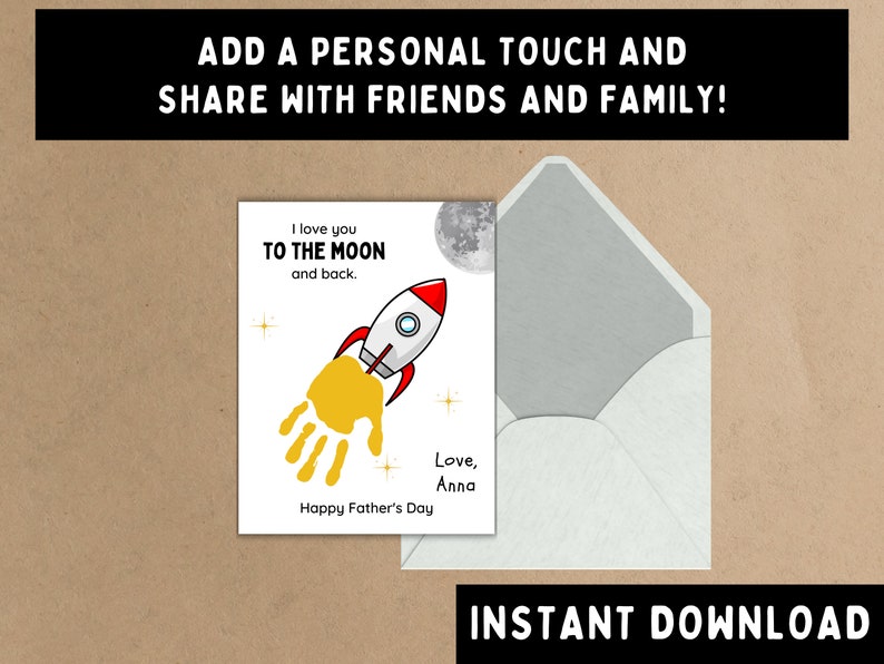 Father's Day Rocketship Handprint Craft -- Printable DIY Space-themed ...
