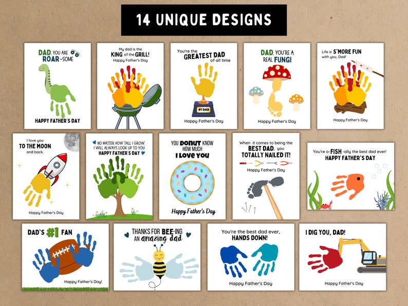 Father's Day Handprint, Footprint and Fingerprint Craft Bundle ...