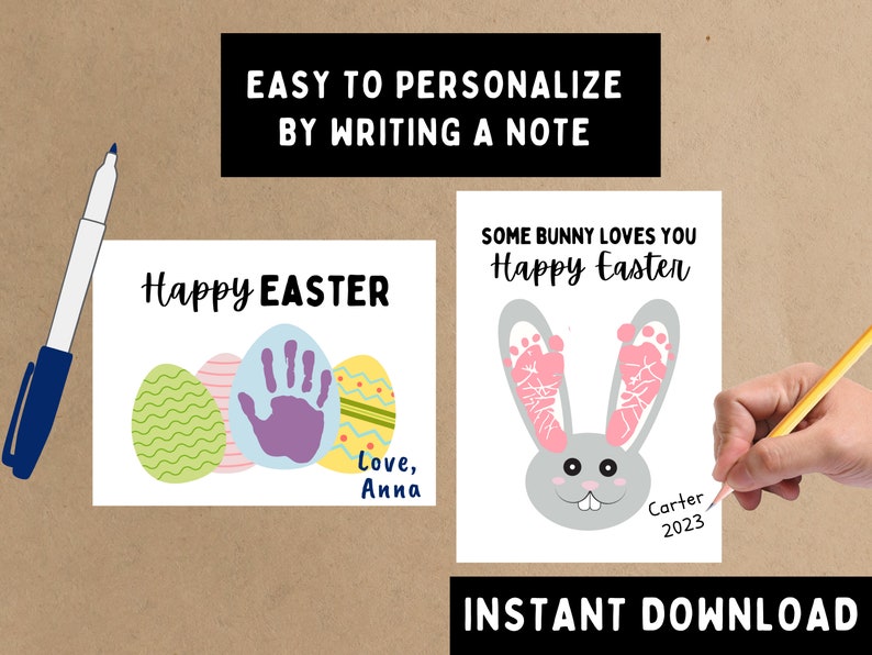 10 Easter Handprint and Footprint Craft Bundle Printable DIY Spring ...