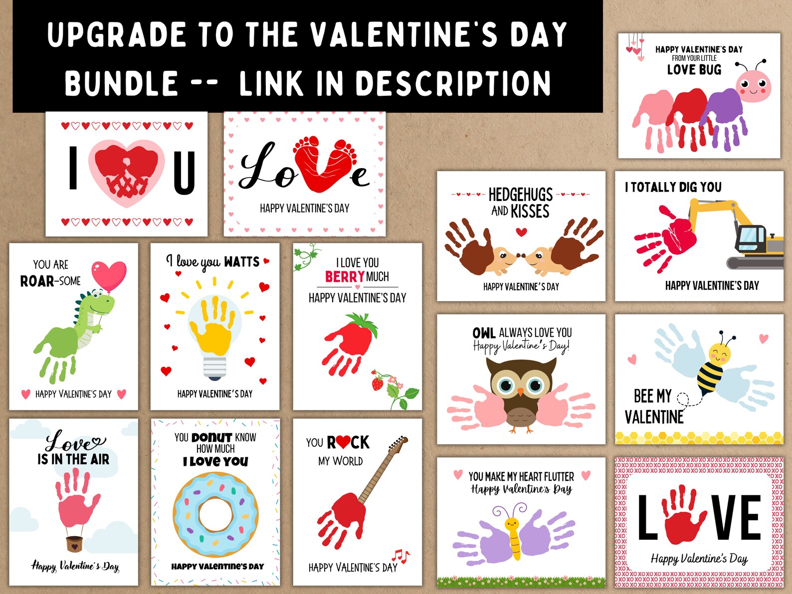 Valentine's Day Construction Truck Handprint Craft Printable DIY ...