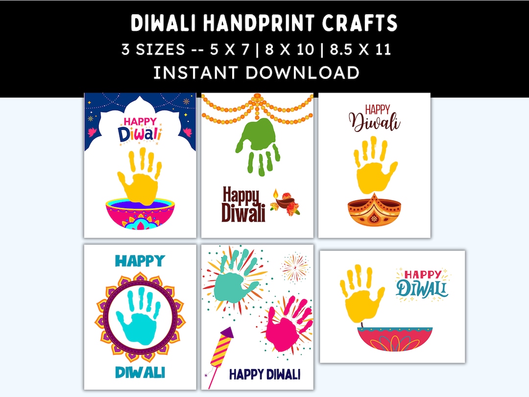 Diwali Handprint Craft Bundle -- Printable DIY Art Activities for Kids ...