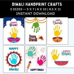 Diwali Handprint Craft Bundle -- Printable DIY Art Activities for Kids ...