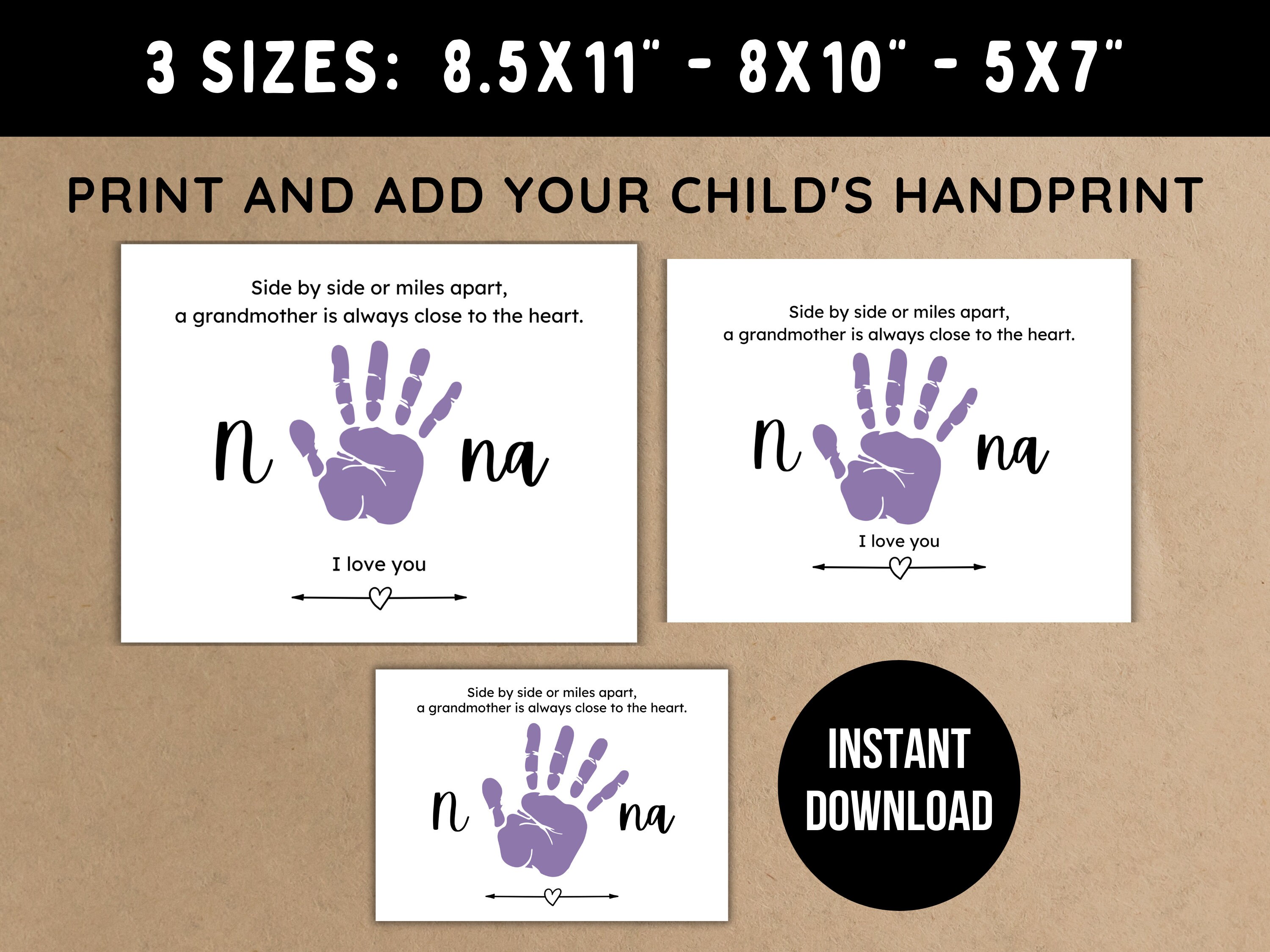 Nana Handprint Craft Grandma DIY Gift Nana Handmade Keepsake Handprint ...