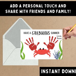 Summer Crab Handprint Craft -- Printable DIY Art Activity for Kids ...