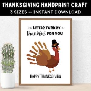 Thankful Turkey Handprint Craft -- Printable Thanksgiving Art Activity ...