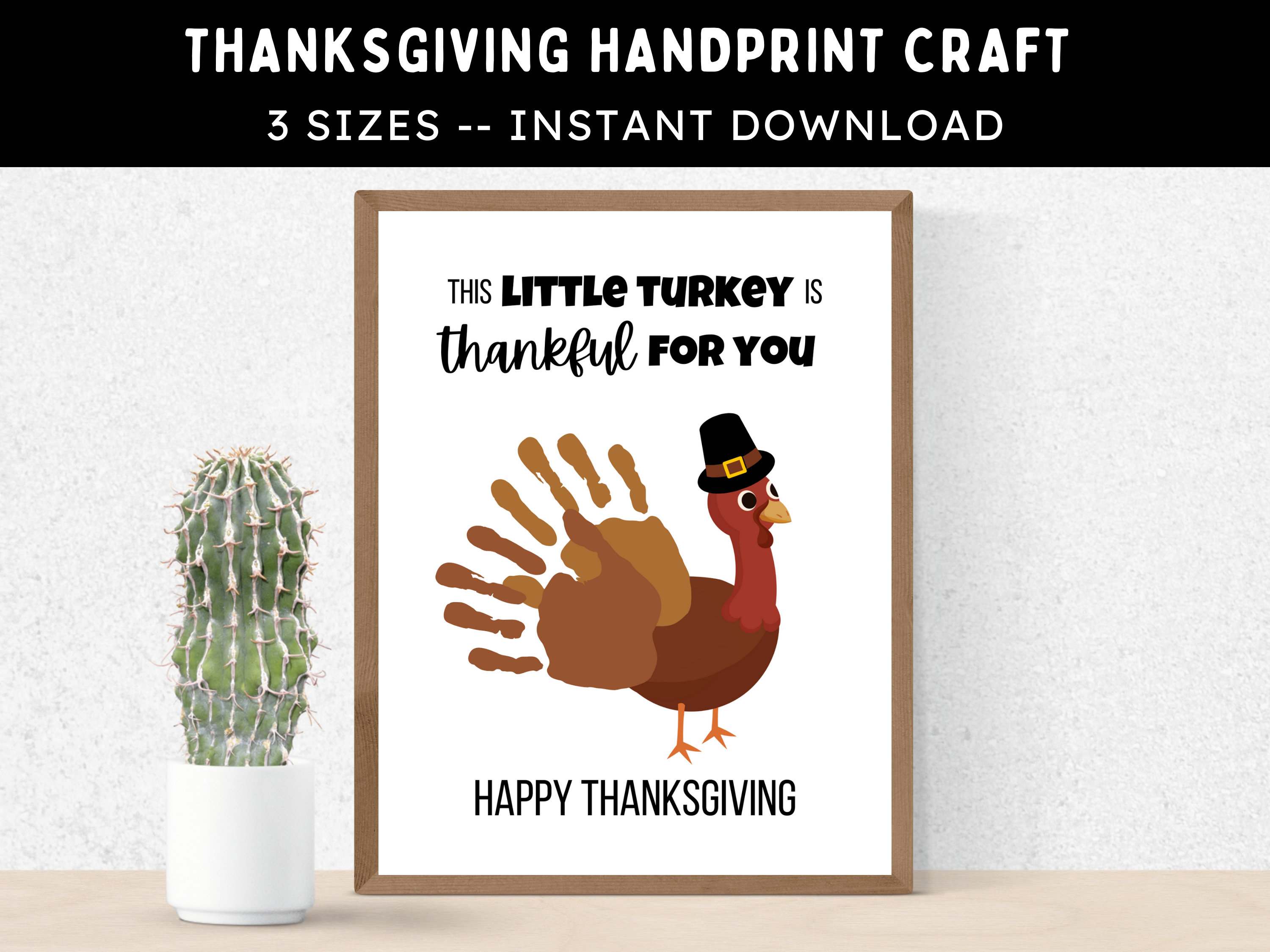 Thankful Turkey Handprint Craft -- Printable Thanksgiving Art Activity ...