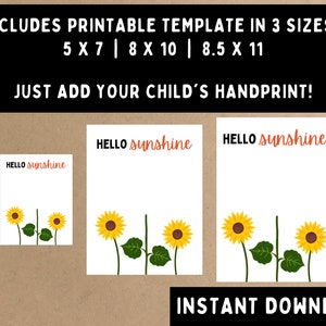 Sunflower Handprint Craft -- Printable DIY Art Activity for Kids ...