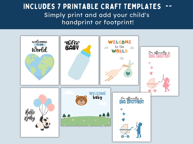 New Baby Handprint Crafts for Newborn & Siblings - Printable Keepsakes ...