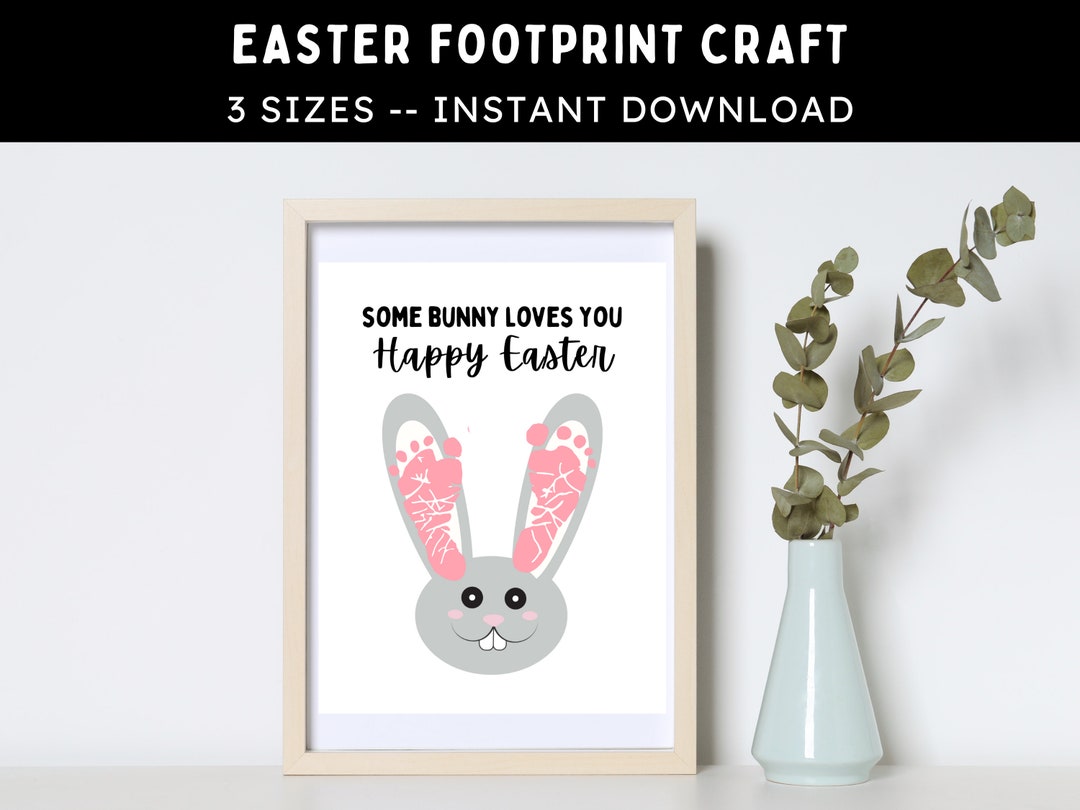 Easter Bunny Footprint Craft -- Printable DIY Art Activity for Kids ...