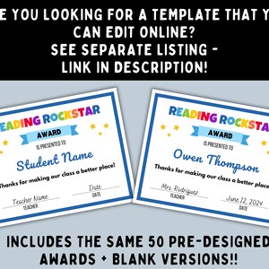 Printable Student Awards -- End of Year Certificates to Celebrate Class ...