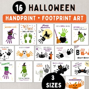 Halloween Handprint and Footprint Craft Bundle -- Printable DIY Art ...