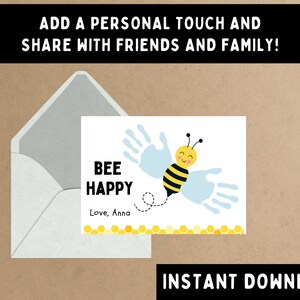 Spring Bee Handprint Craft Printable DIY Spring Craft Activity ...