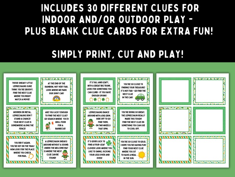 St. Patrick's Day Treasure Hunt -- Printable Leprechaun Scavenger ...