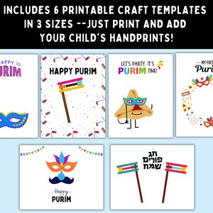 6 Purim Handprint Craft Templates -- Printable Jewish Holiday Art ...