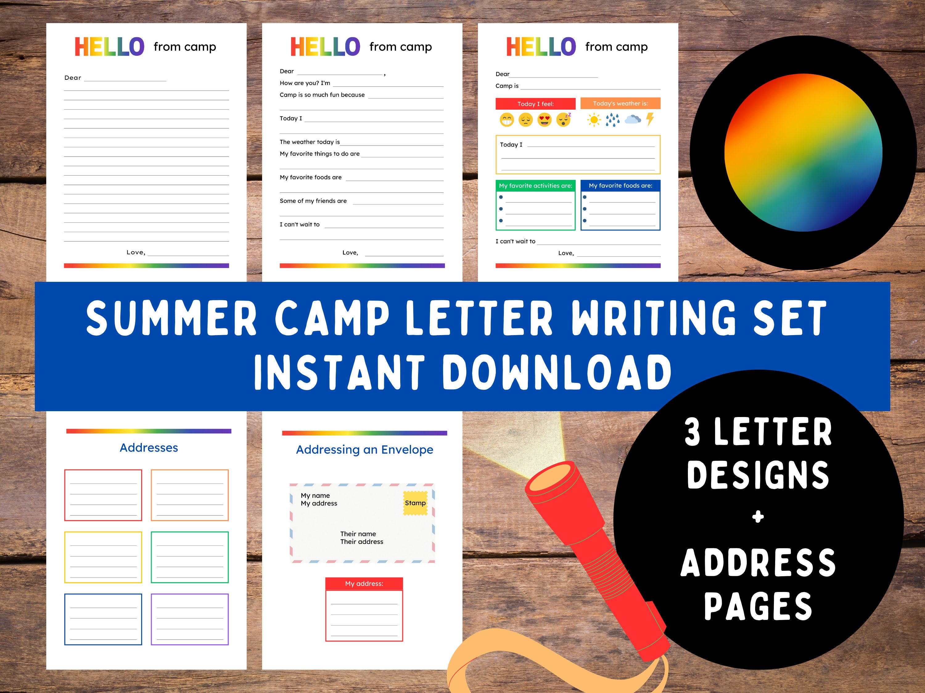 Rainbow Printable Letter From Camp Kids Overnight Camp - Etsy