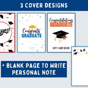Graduation Gift Card Book - Printable Gift Card Holder for High School ...