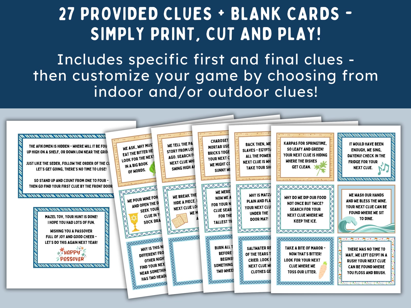 Passover Afikomen Treasure Hunt Printable Passover Scavenger Hunt Seder ...