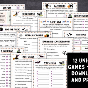 Halloween-themed Party Games -- Printable Halloween Games -- Halloween ...