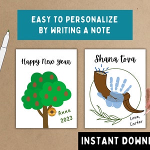Rosh Hashanah Handprint & Fingerprint Craft Bundle - Printable Jewish ...