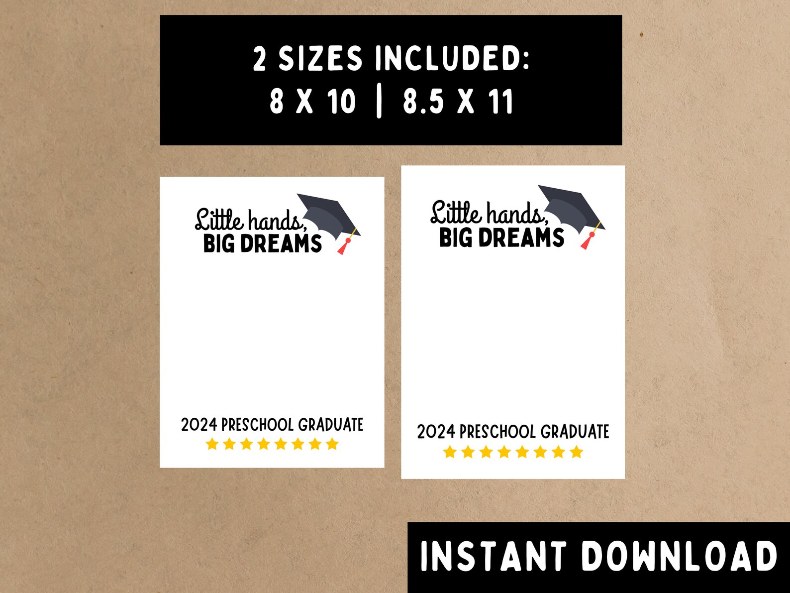 Preschool / Pre-k Graduation Handprint Craft Bundle Printable DIY Craft ...