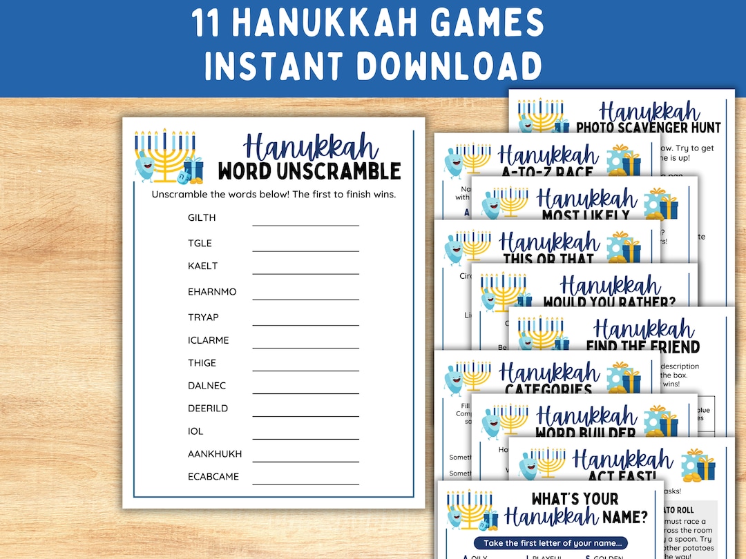 11 Hanukkah Games -- Printable Chanukah Activities for Kids & Adults ...