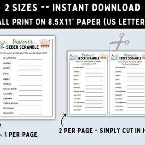 12 Passover Games and Activities -- Printable Entertainment for Pesach ...