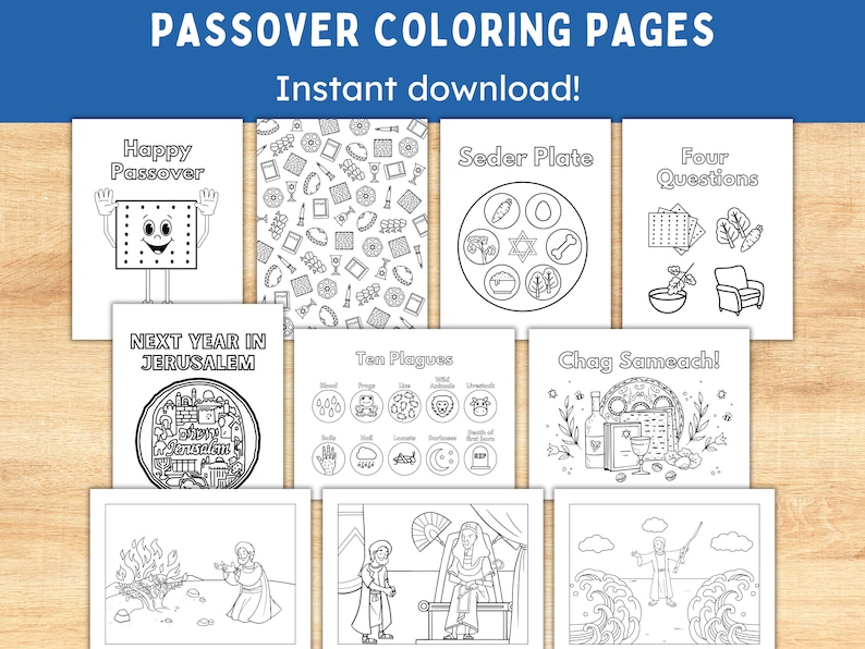 10 Passover Coloring Pages -- Printable Seder Activities for Kids ...