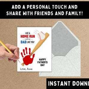 Father's Day Baseball Handprint Craft -- Printable DIY Art Activity for ...