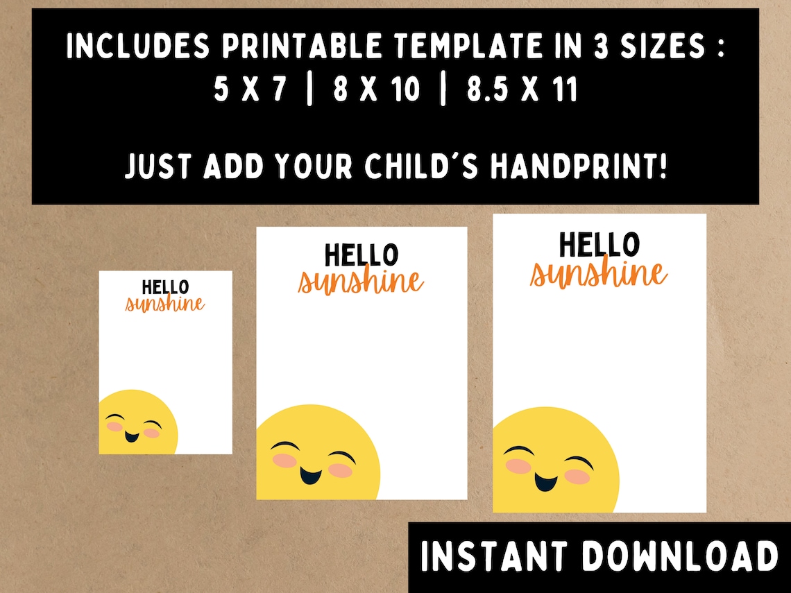 Hello Sunshine Handprint Craft Printable DIY Spring Art Activity for ...