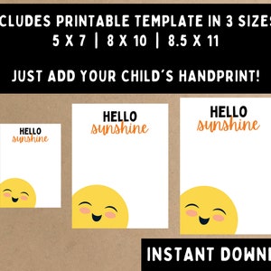 Hello Sunshine Handprint Craft -- Printable DIY Spring Art Activity for ...