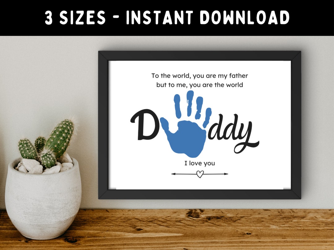Daddy Handprint Craft Dad DIY Gift Handmade Keepsake for Father ...