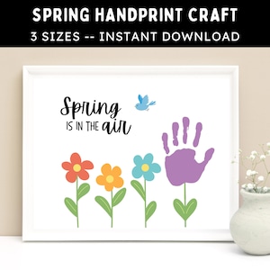 Spring Flowers Handprint Craft -- Printable DIY Spring Activity for ...