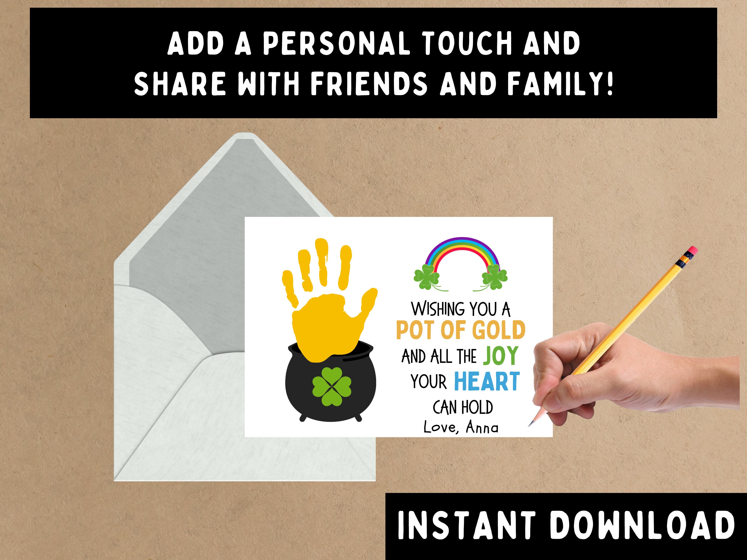 St. Patrick's Day Pot of Gold Handprint Craft -- Printable DIY Art ...