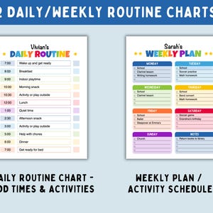 Editable Kids Chore & Routine Chart Bundle - Weekly and Daily ...