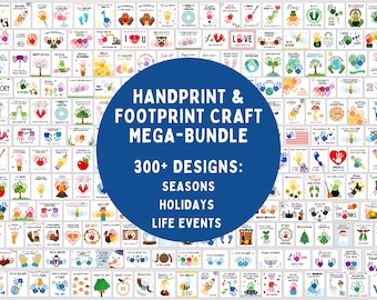 400 Handprint and Footprint Craft Templates, Mega Handprints Bundle ...