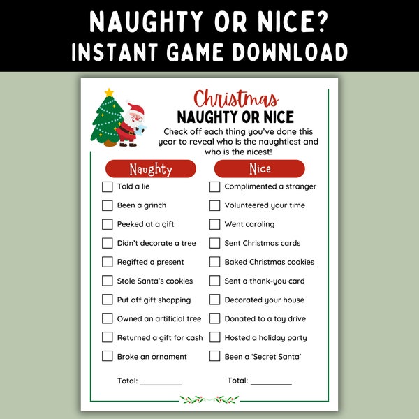 Naughty or Nice - Etsy