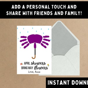 Spring April Showers Handprint Craft Printable DIY Spring Craft ...