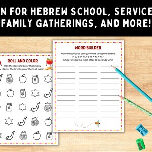 6 Rosh Hashanah Games -- Printable Jewish New Year Activities -- Rosh ...