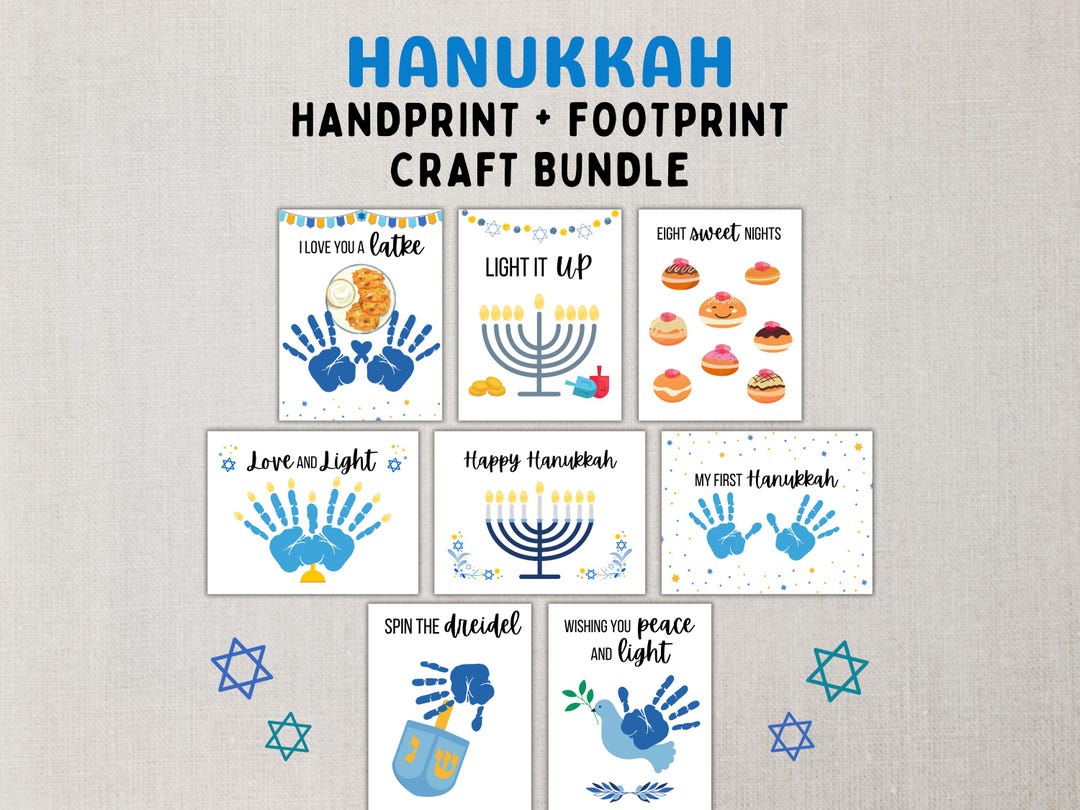 Hanukkah Handprint Craft Bundle -- Printable Chanukah Activity for Kids ...